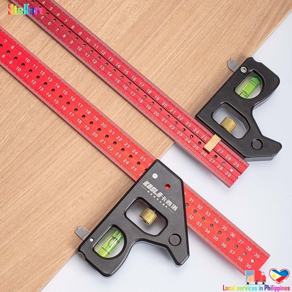 STELLARU Combination Right Angle Ruler, with Bubble 30/40cm Level Gauge ...