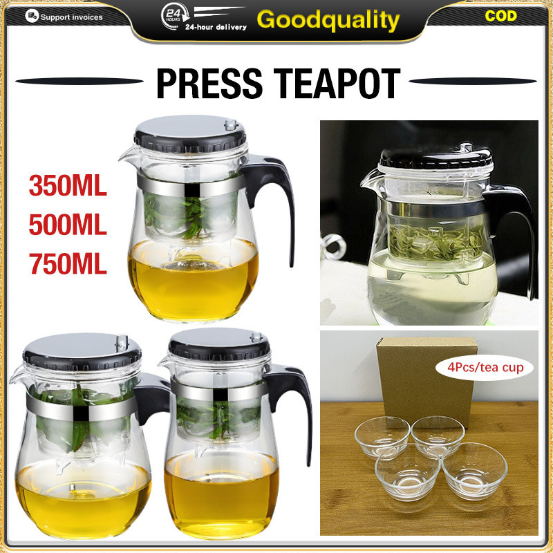 350/500ML/750ML Practical Tea Pot Filter Teapot Infuser | Shopee ...