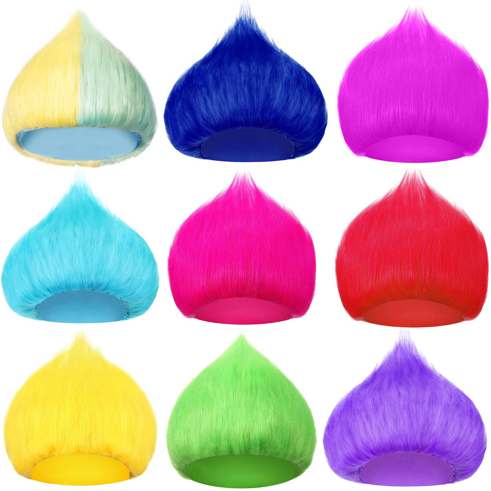 Trolls Fuzzy Hat Hair Wig for Man Women Cheers for Sports Meeting and ...