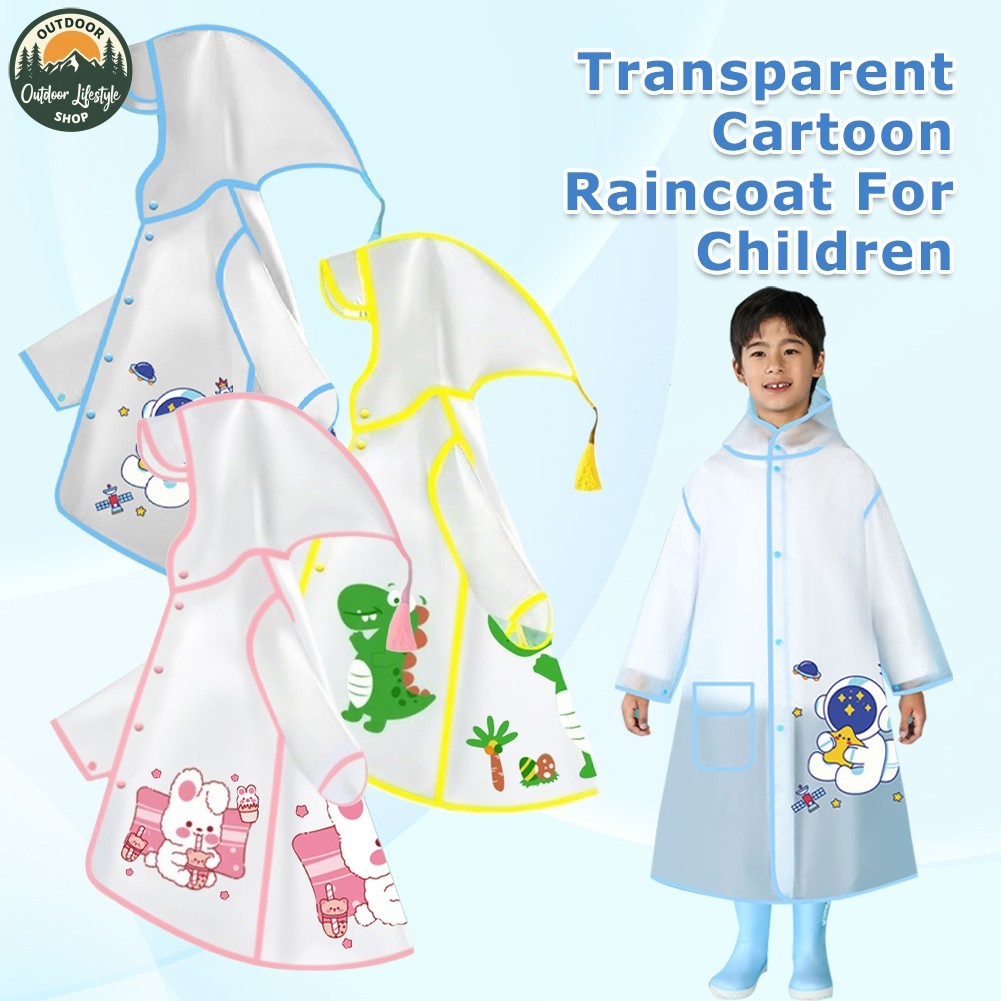 Premium Raincoat For Kids Boy&Girl Poncho With Brim Waterproof PVC ...