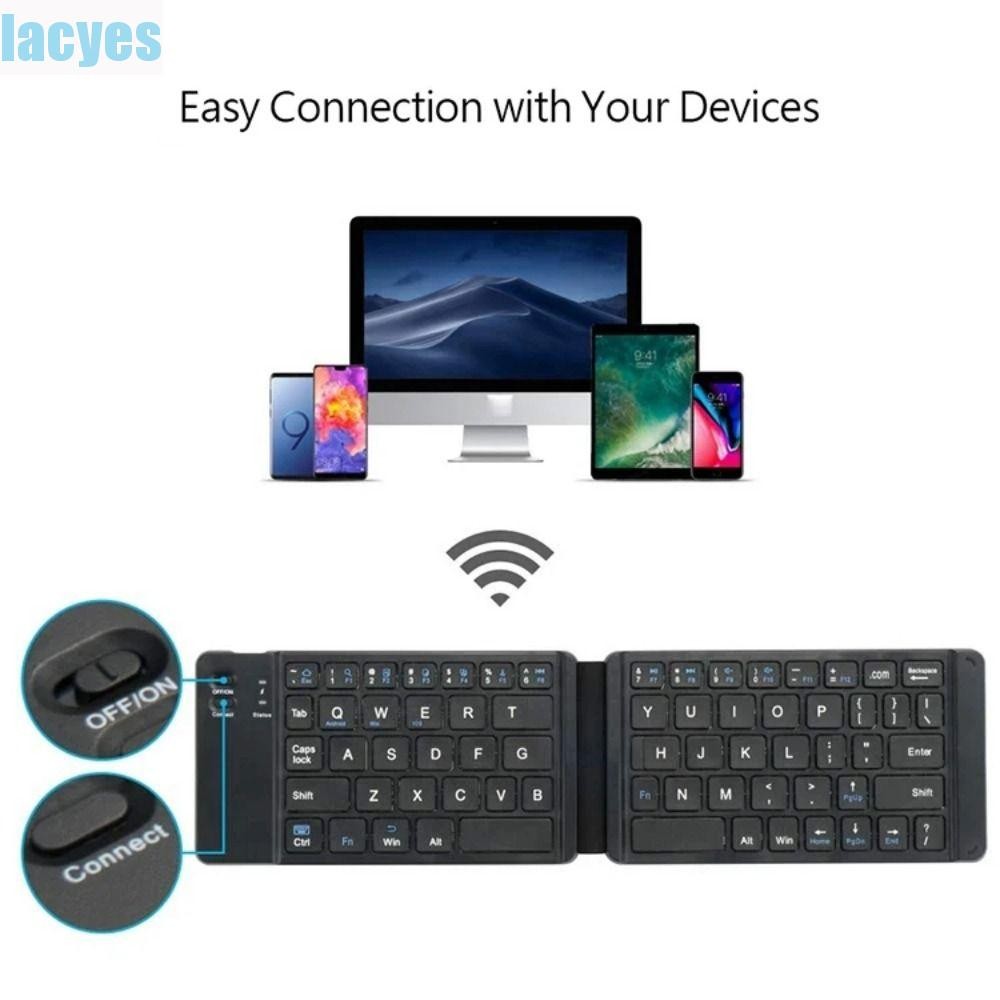LACYES Bluetooth Keyboard, Mini Slient Wireless Folding Keyboard, Mini ...