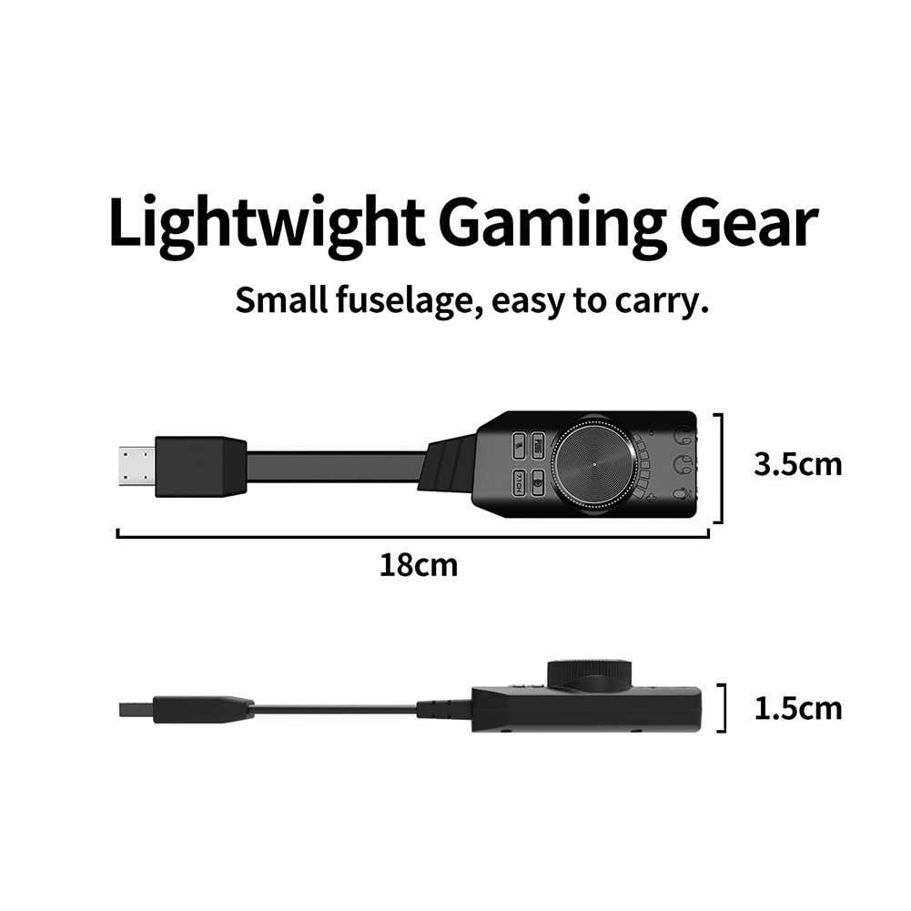 GS3 7.1 Channel Sound Card External USB Audio 3.5mm Headset Stereo for ...