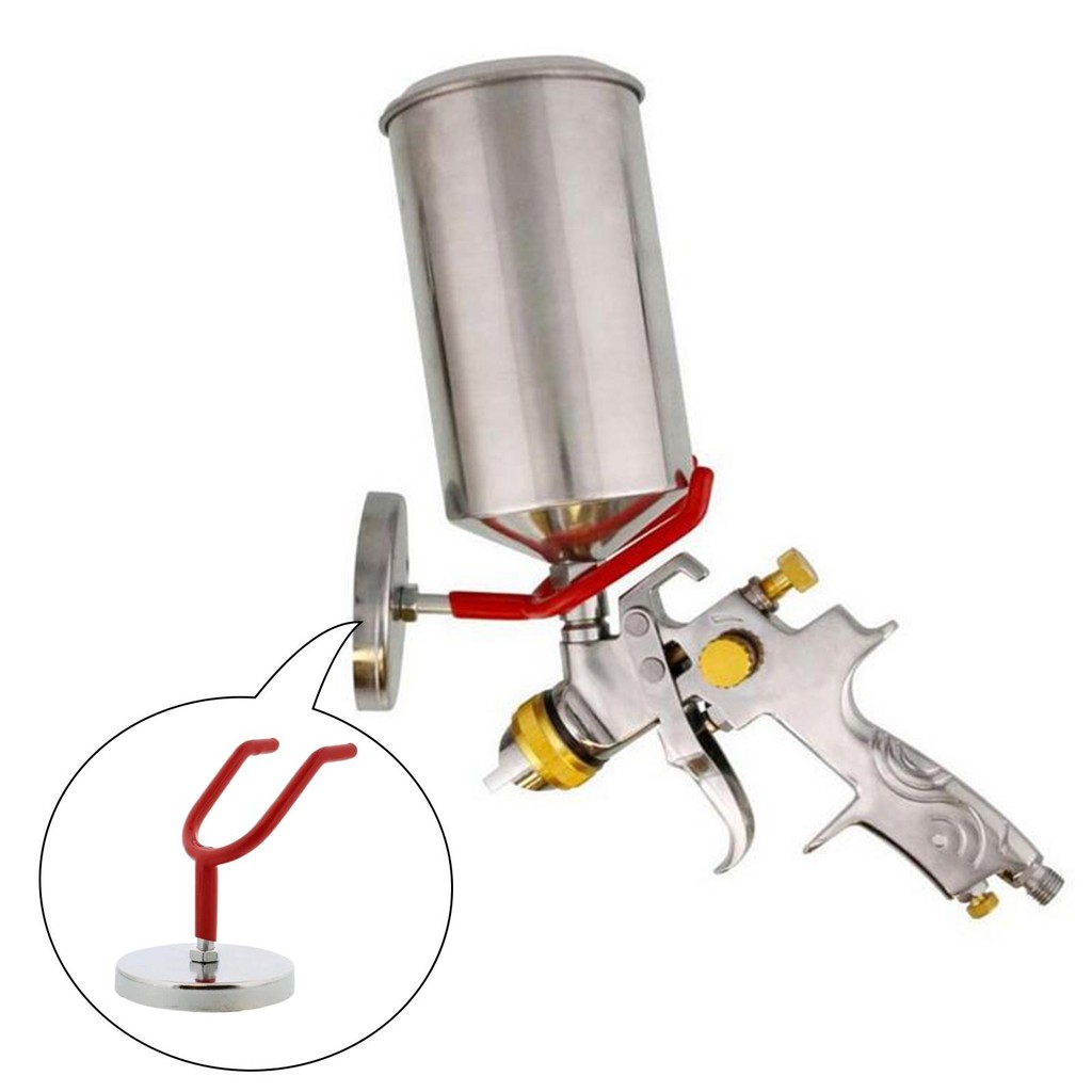 [lzdjhyke3hh] Spray Gun Cup Attach Stations Booth Silver Gravity Spray ...