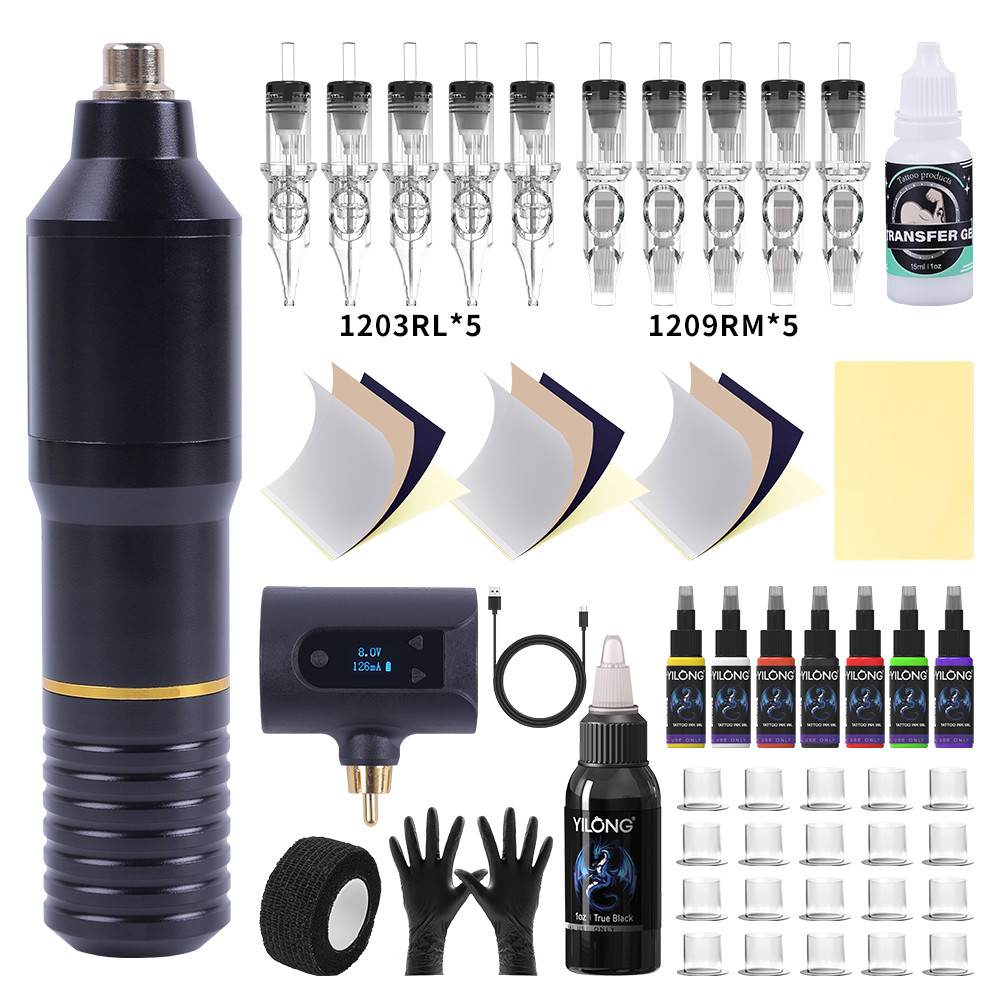 YILONG Wireless Tattoo Pen Machine, RCA Interface, Type-C Charging Port ...