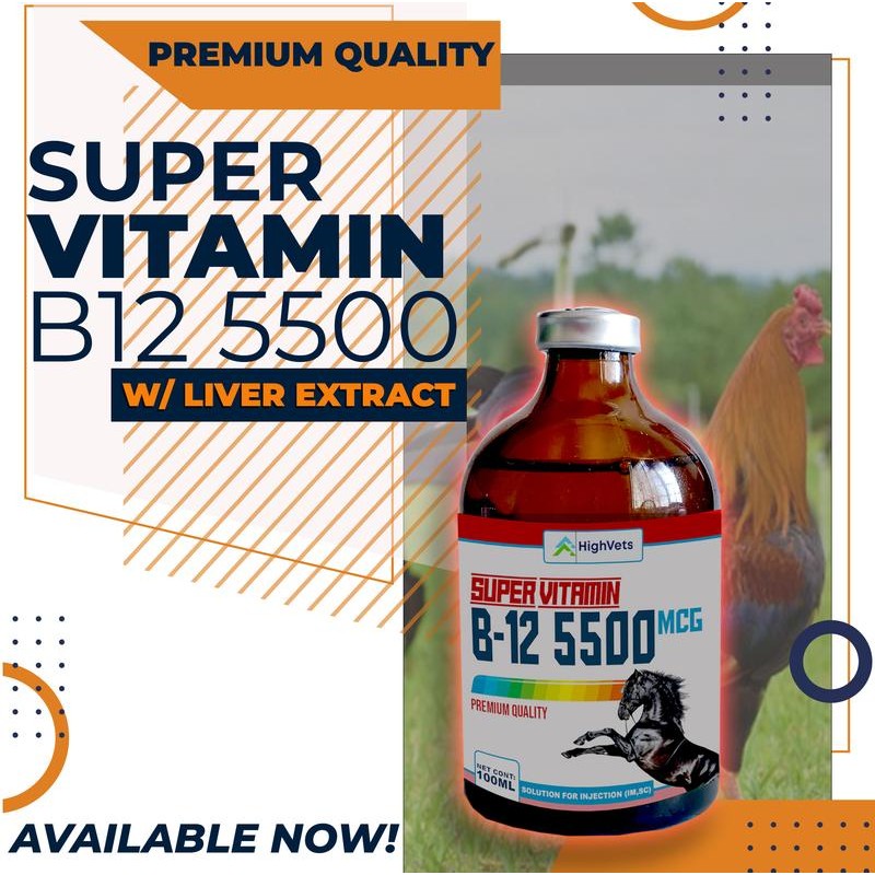 SUPER VITAMIN B12 5500MCG w/ Liver Extract For Rooster, gamefowl and ...