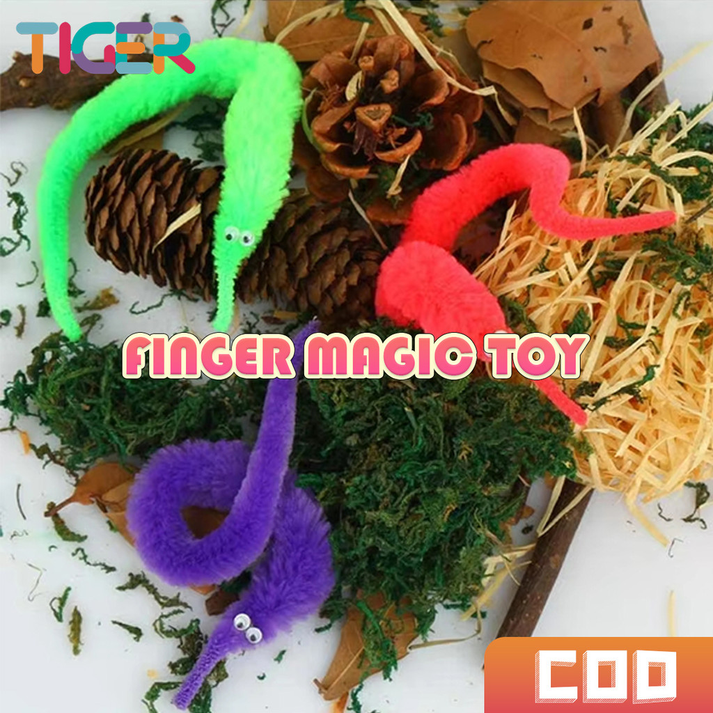 Finger Toy Magic Twisty Fuzzy Worm Wiggle Moving Sea Horse Amazing ...