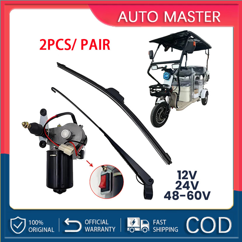 Universal UTV 12V/24V/48V-60V Power 30W Electric Windshield Wiper Kit ...