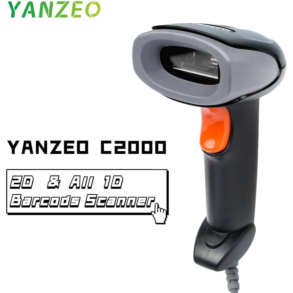 Yanzeo 2D Barcode Scanner USB Wired Handheld High Speed QR Code Reader ...