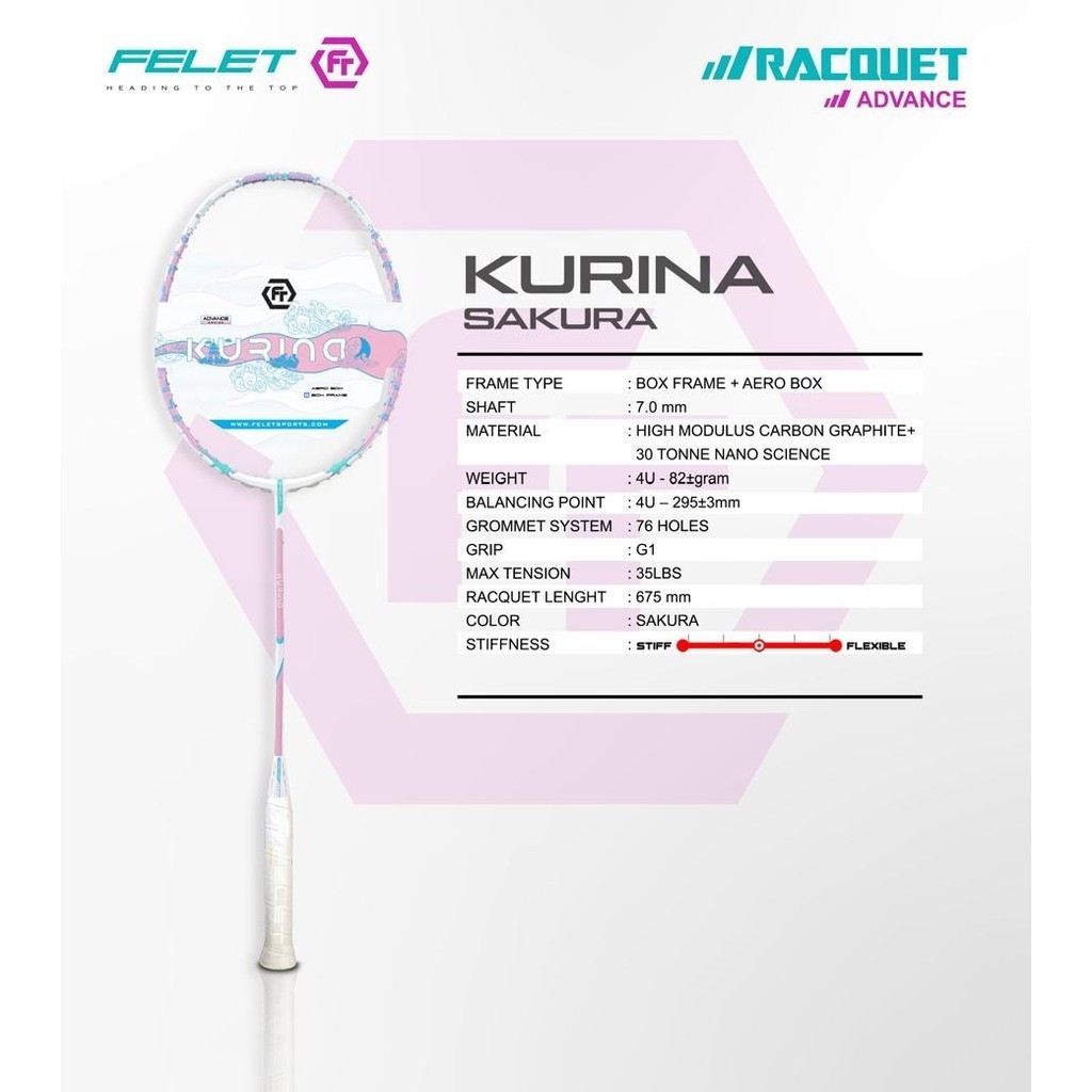 FELET KURINA 4U 82gram [ Racket Advance ] Badminton Racket by FELET ...