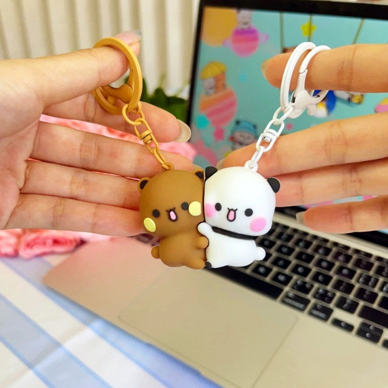 2pcs Panda Bubu And Yier Magnetic Hug Pendant Dolls Cute Bubu Dudu ...