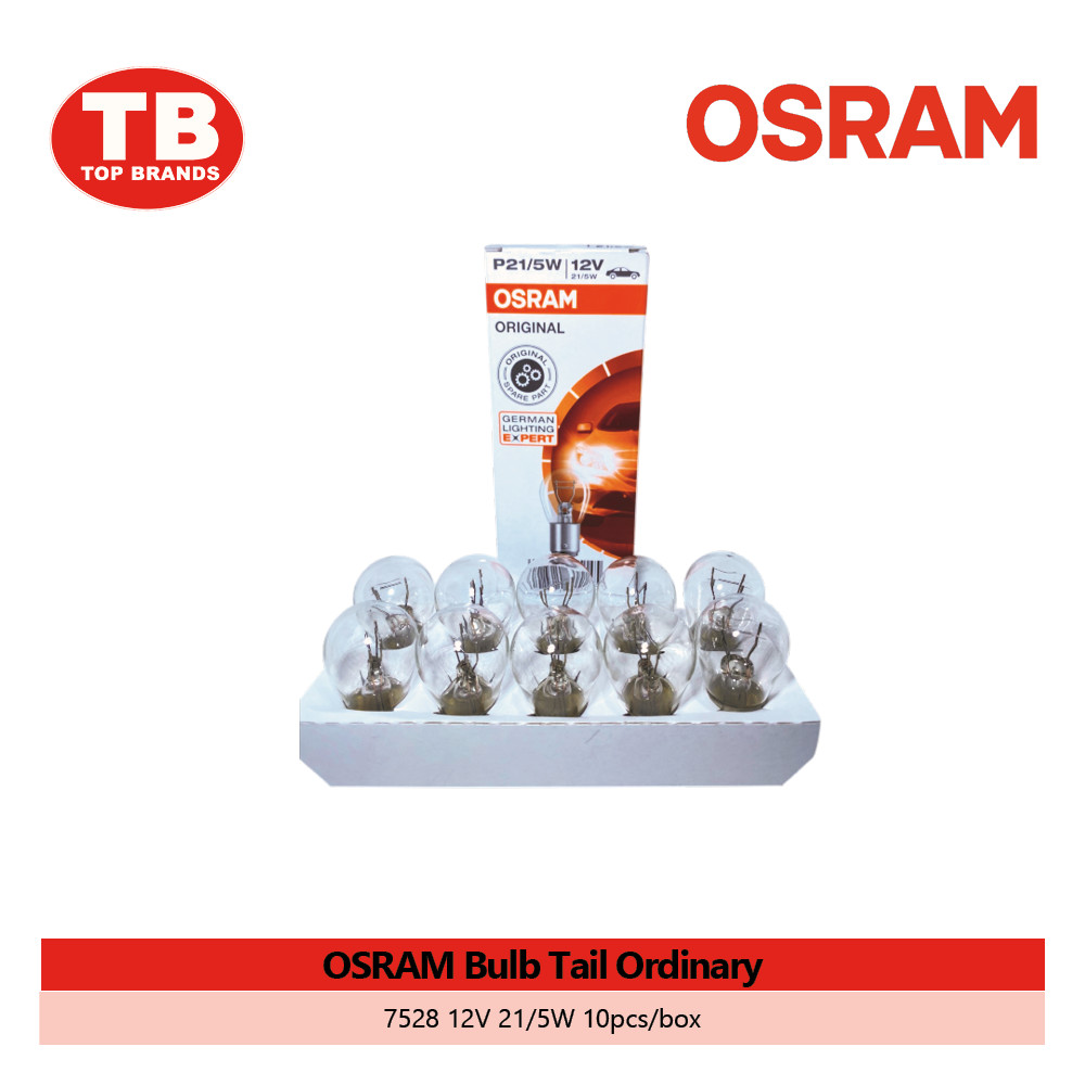 OSRAM Tail Light Bulb Ordinary / 7528 12V 21/5W (10pcs/box) | Shopee ...