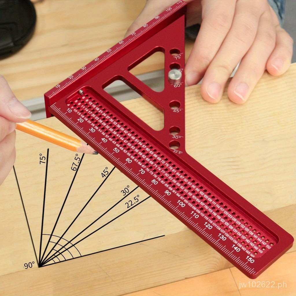 Belt Extended Triangle Ruler Right Angle Ruler Aluminum Alloy Pin Hole ...