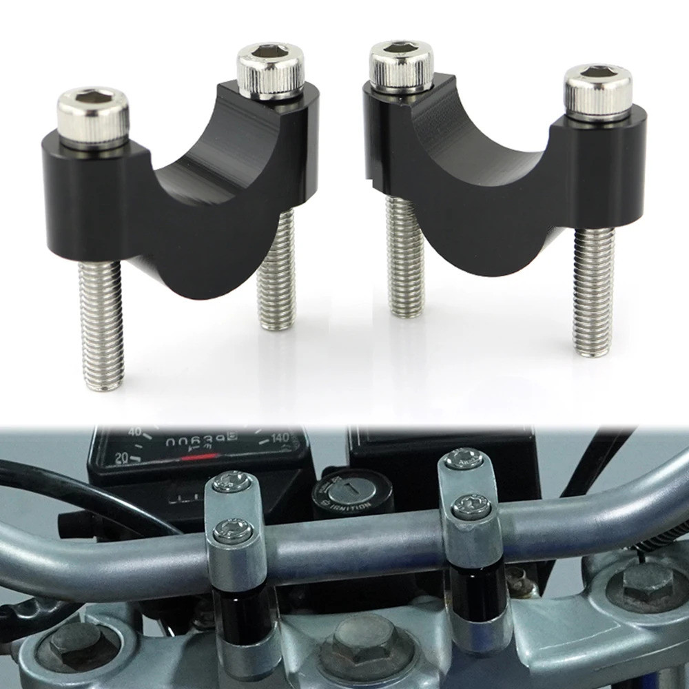 7/8" 22mm Motorcycle Mounting Handlebar Fat Bar Risers CNC Billet Fit ...