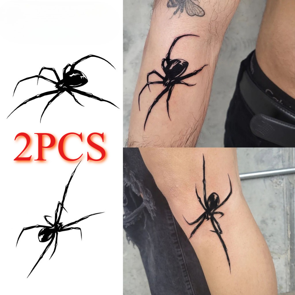 2 PCS Spider temporary tattoo stickers waterproof longlasting magic ...
