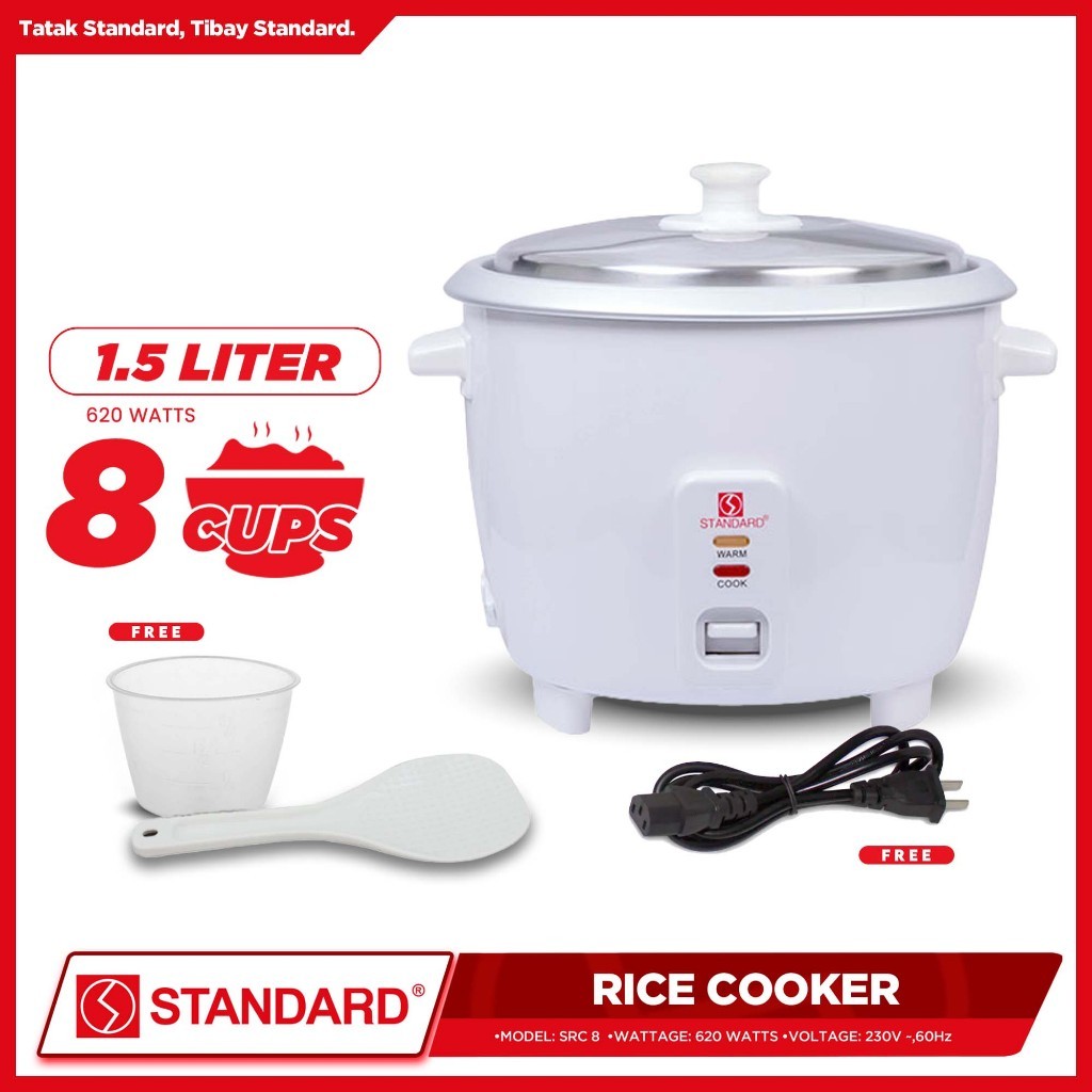 Standard Rice Cooker 1.5L (Plain White) SRC 8 | Shopee Philippines