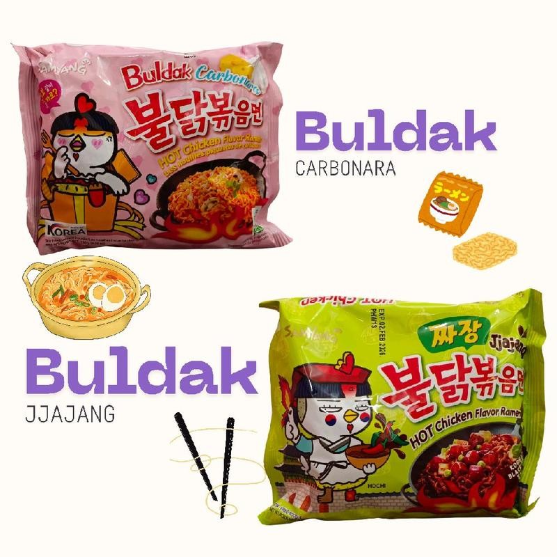 Buldak Carbonara & Jjajang Hot Chicken Flavor Ramen Super Hot Sale ...
