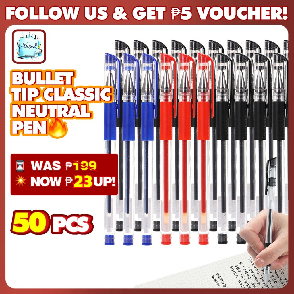 Sign Pen Ballpen Set 10/50Pcs Black 0.5mm Bullet Ballpen Set Different ...