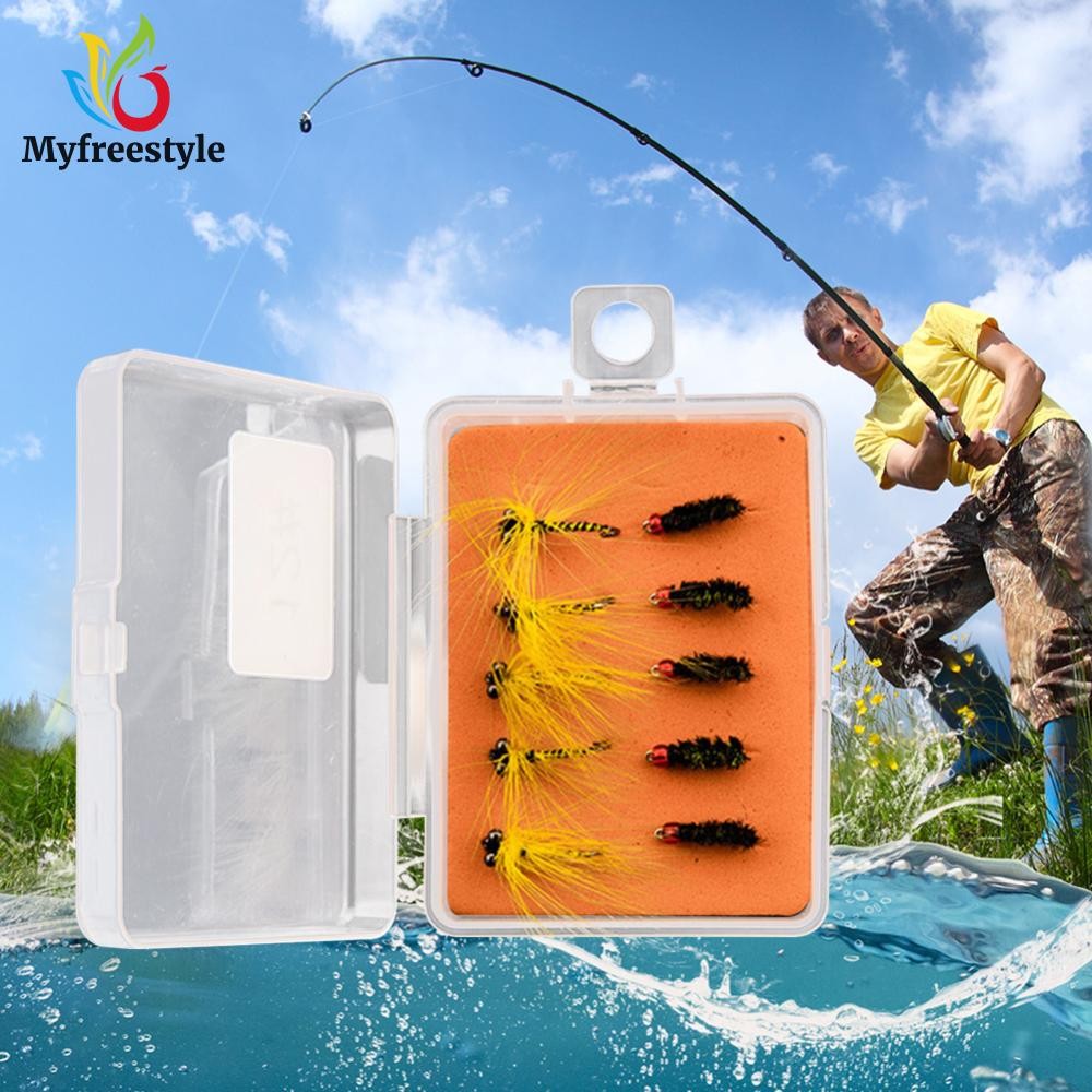 [Myfreestyle.ph] 10pcs Trout Fly Fishing Lure Feather Artificial Insect ...