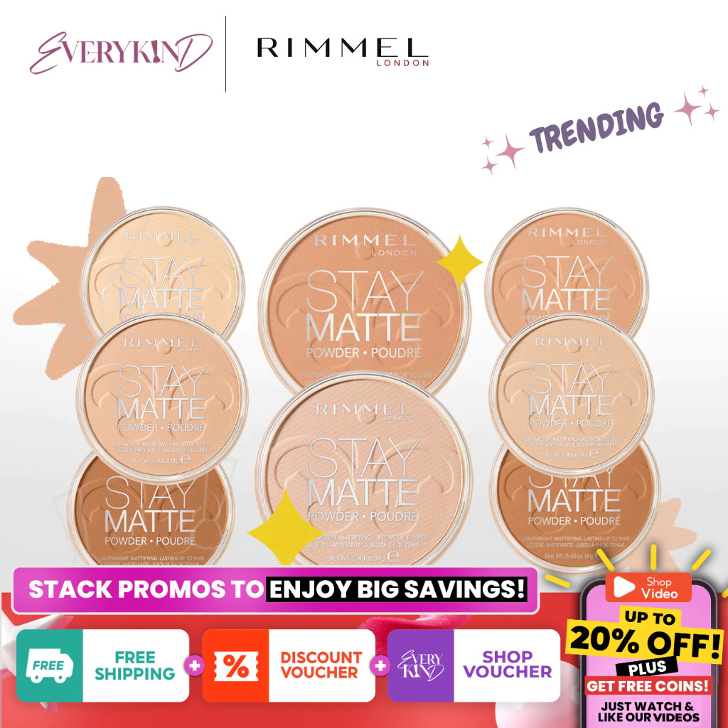 Rimmel London Stay Matte Long Lasting Pressed Powder | Shopee Philippines