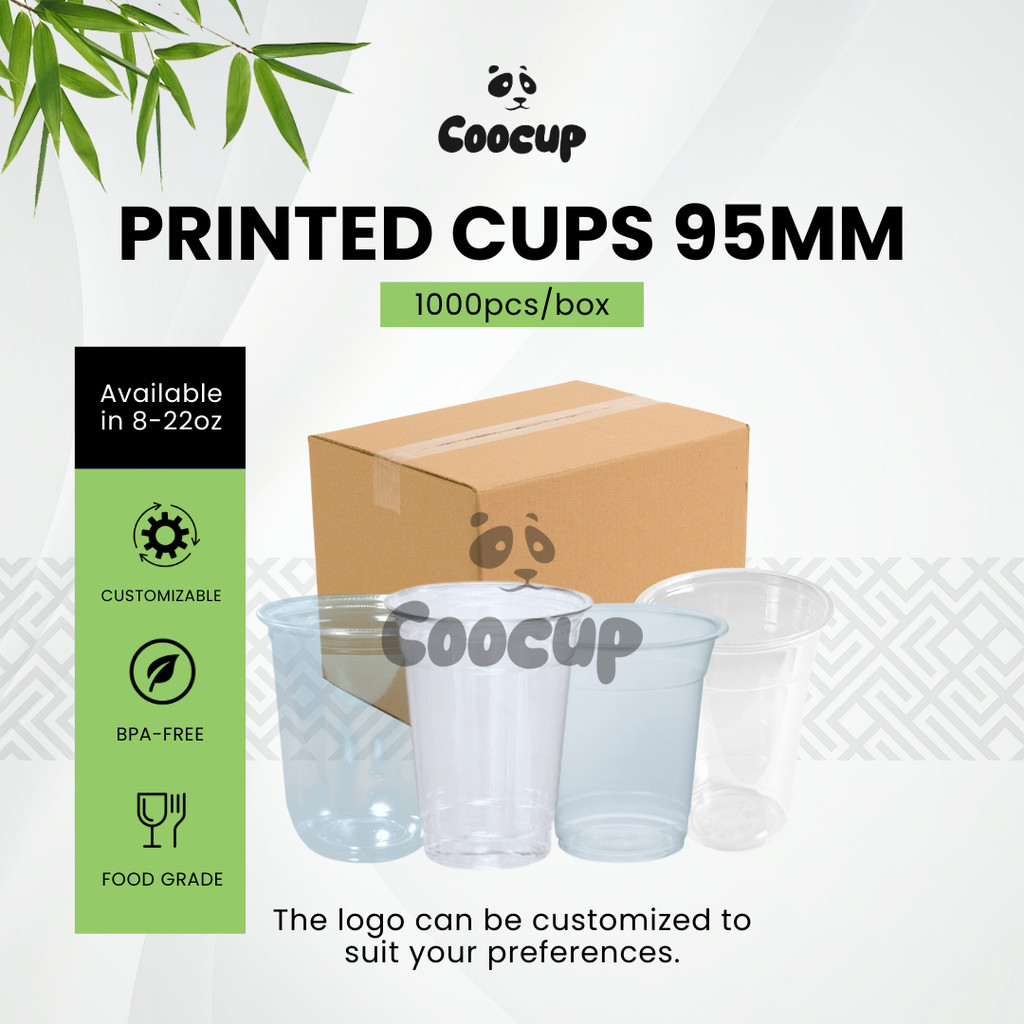 Customized Printed Cups 95MM [500/1000 PCS] / PP Cups / PET Cups / U ...