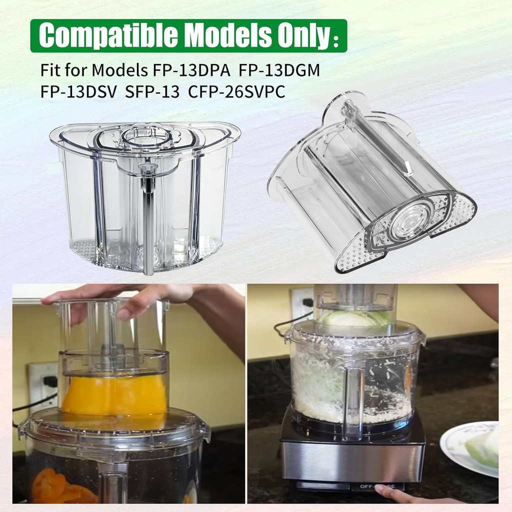 FP-13DPA 13-Cup Food Processor Pusher Assembly(Small, Medium, Large) Compatible with Cuisinart ...