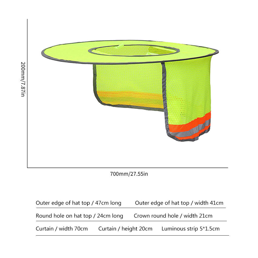 Summer Hard Hat Neck Shield Reflective Helmet Neck Shield Sun Visor ...