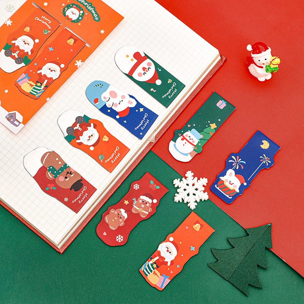 Cartoon Christmas Magnetic Bookmarks with Classical Santa Snowman ...