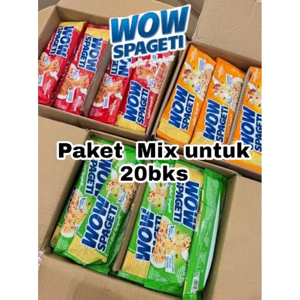 Wow Spageti instant Spaghetti kemasan 75g//Paket Mix untuk 20bks ...