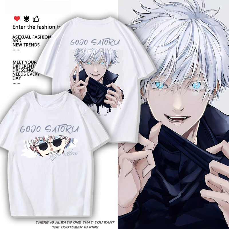 Gojo Satoru Jujutsu Kaisen Anime Unisex Summer Oversized 100% Cotton ...