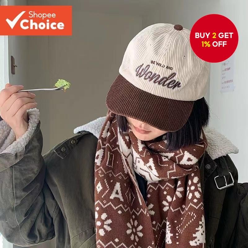 Trendy Corduroy Couple Baseball Cap – Embroidered Unisex Sun Hat for ...