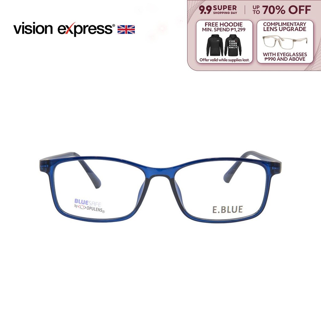 Tony Morgan Archer Blue Metal Square Eyeglasses TMARCHERBLUE54 | Shopee ...