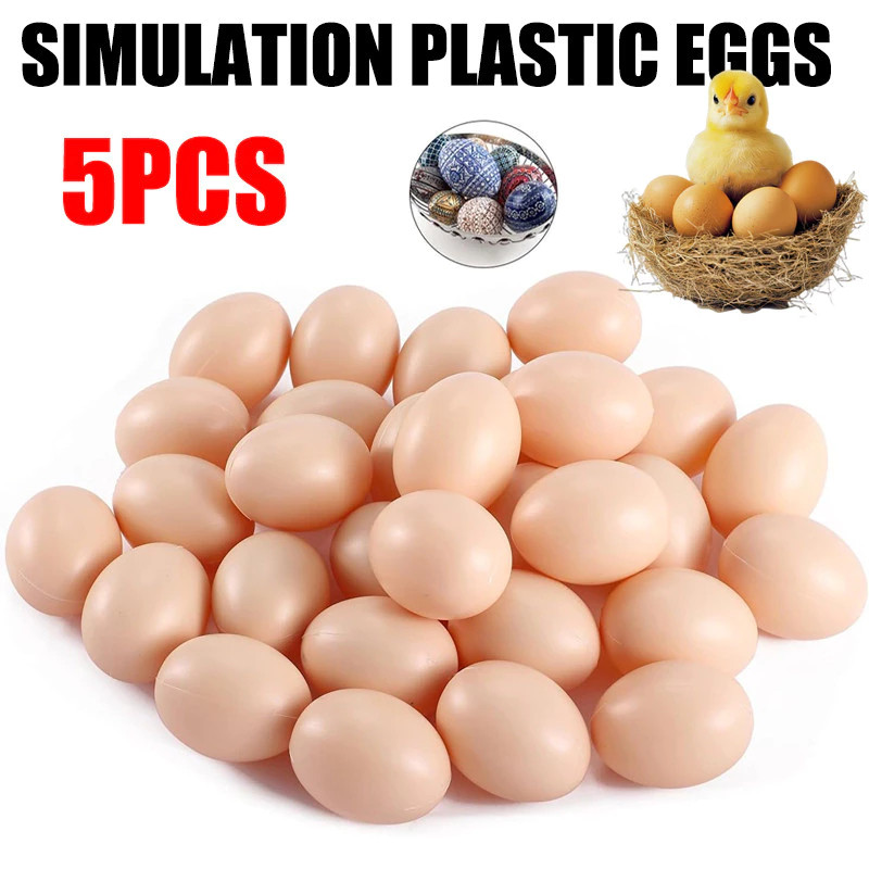 5Pcs Fake Egg Simulation Plastic Eggs Farm Animal Supplies Cages ...