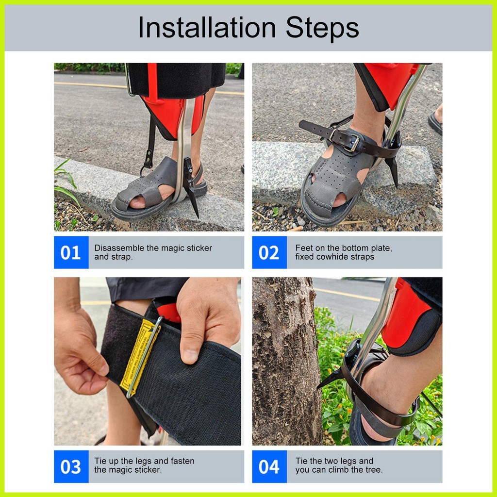 Tree Climbing Spikes Portable Tree Gaffs Climbing Gear Harness Kit ...