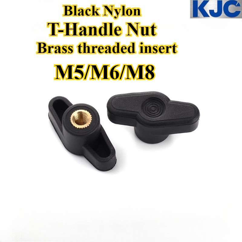 [KJC-SBLM] Black Nylon, T-Handle Nut, Brass threaded insert, M5/M6/M8 ...