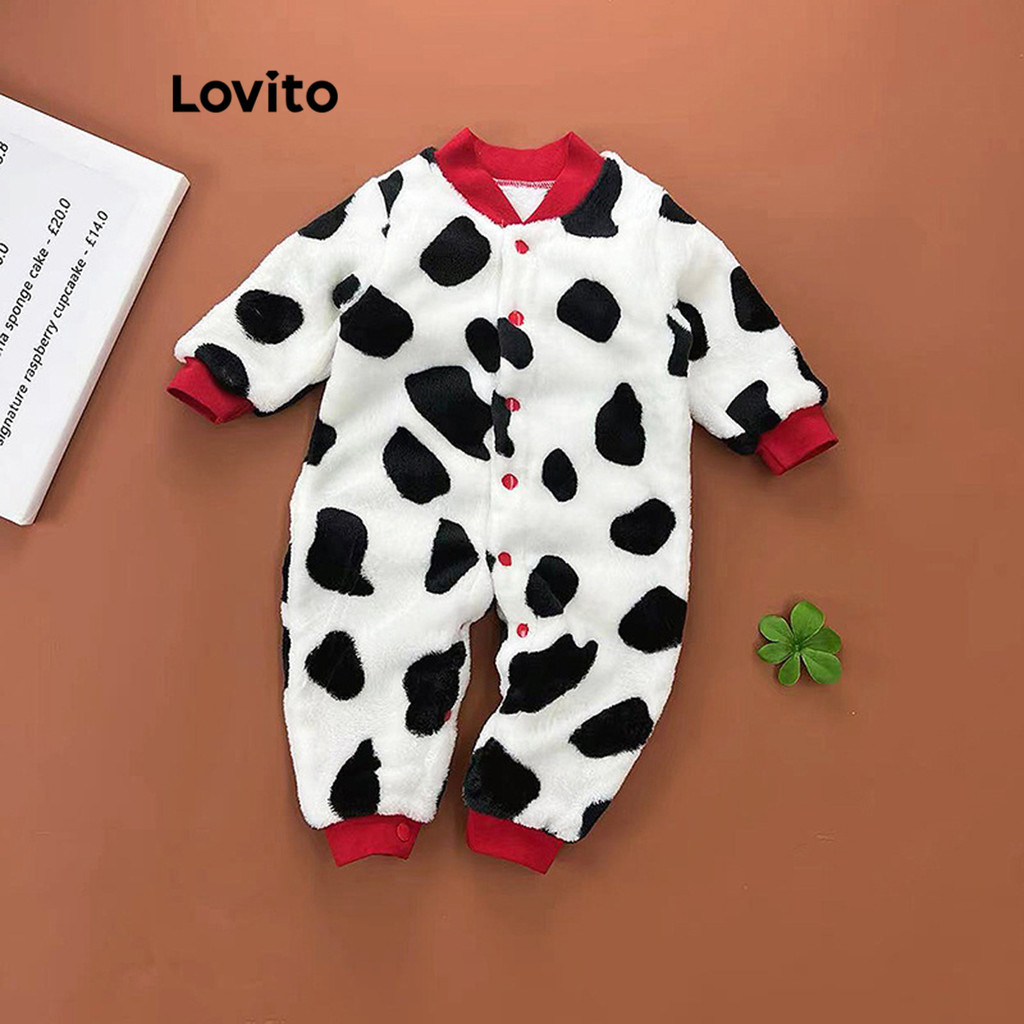 Lovito Children Cute Cow Colorblock Bodysuit for Baby LNA98004 | Shopee ...