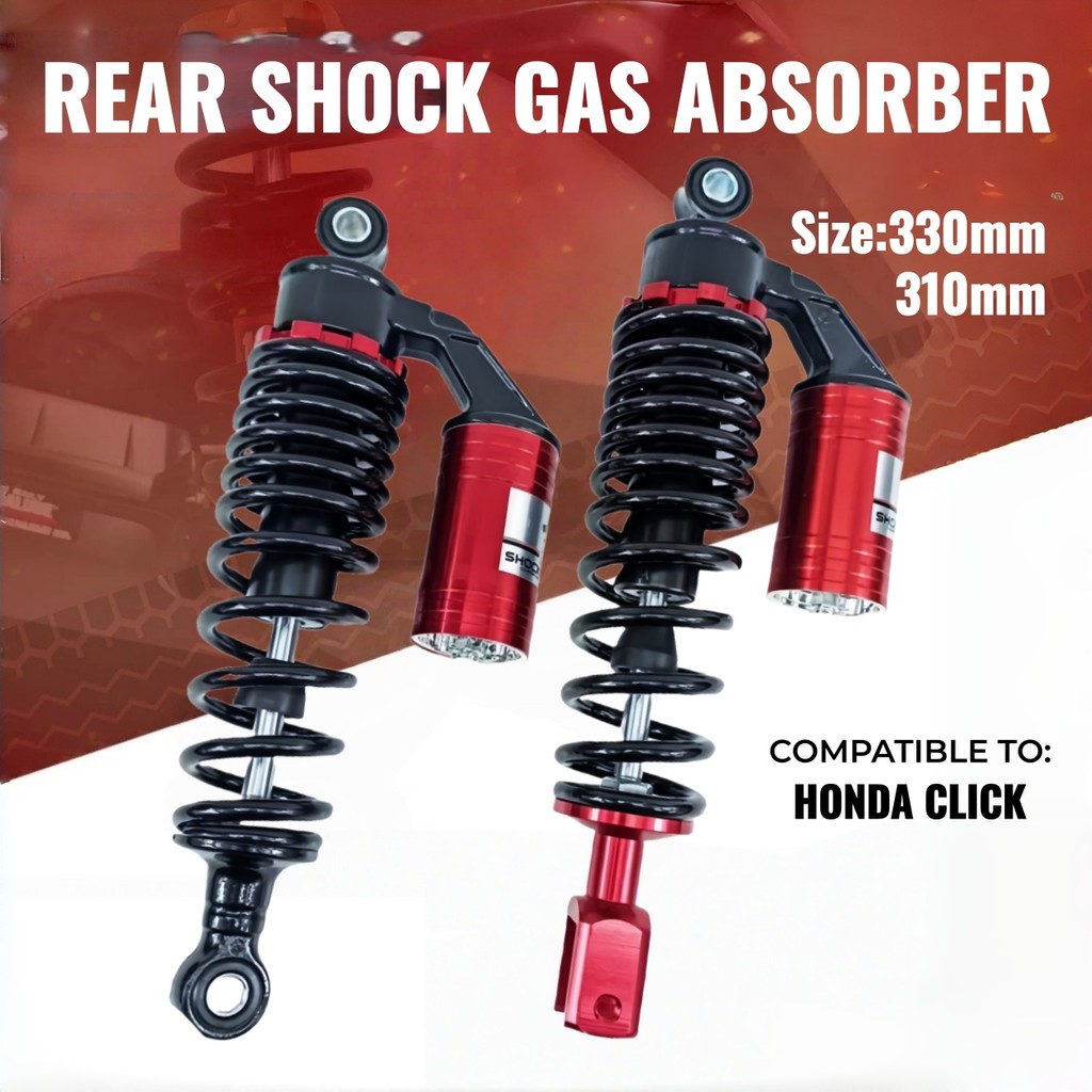 HONDA CLICK V1 V2 V3 REAR SHOCK GAS ABSORBER W/ BASO 330MM 310MM Red ...