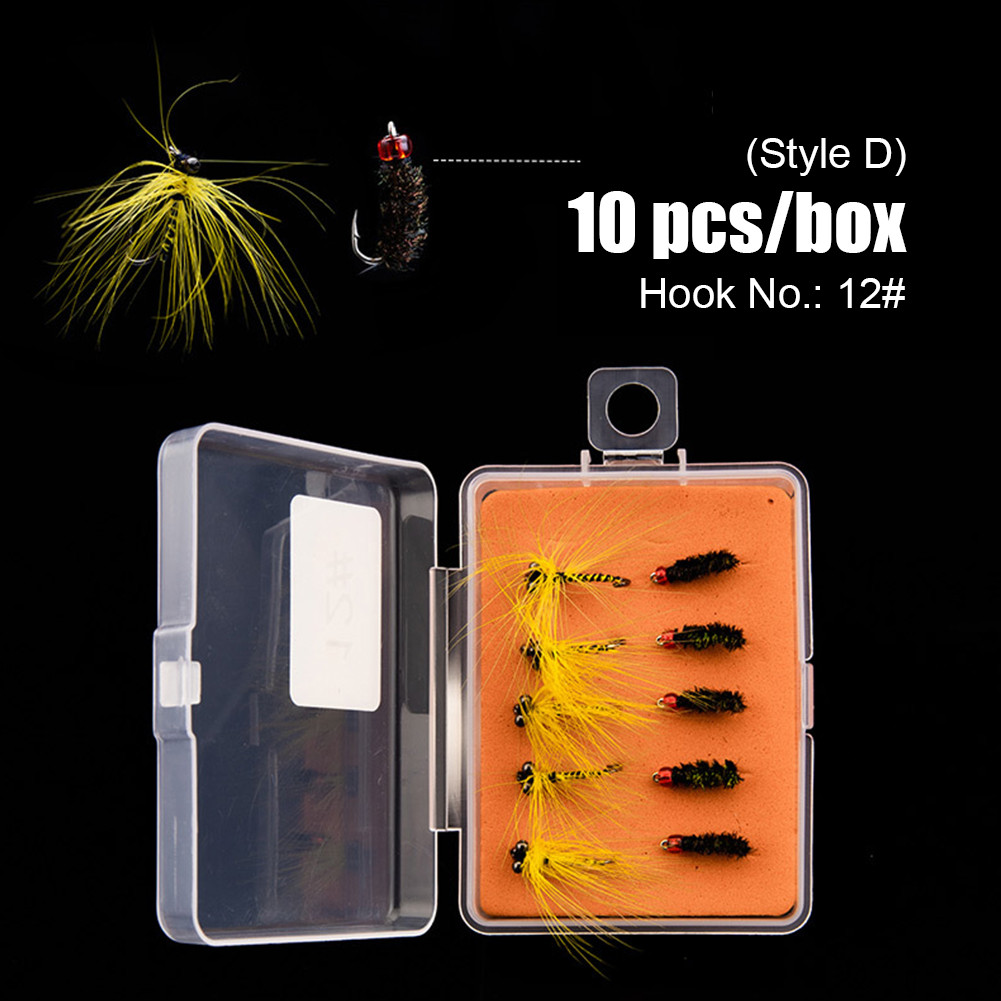 [Myfreestyle.ph] 10pcs Trout Fly Fishing Lure Feather Artificial Insect ...