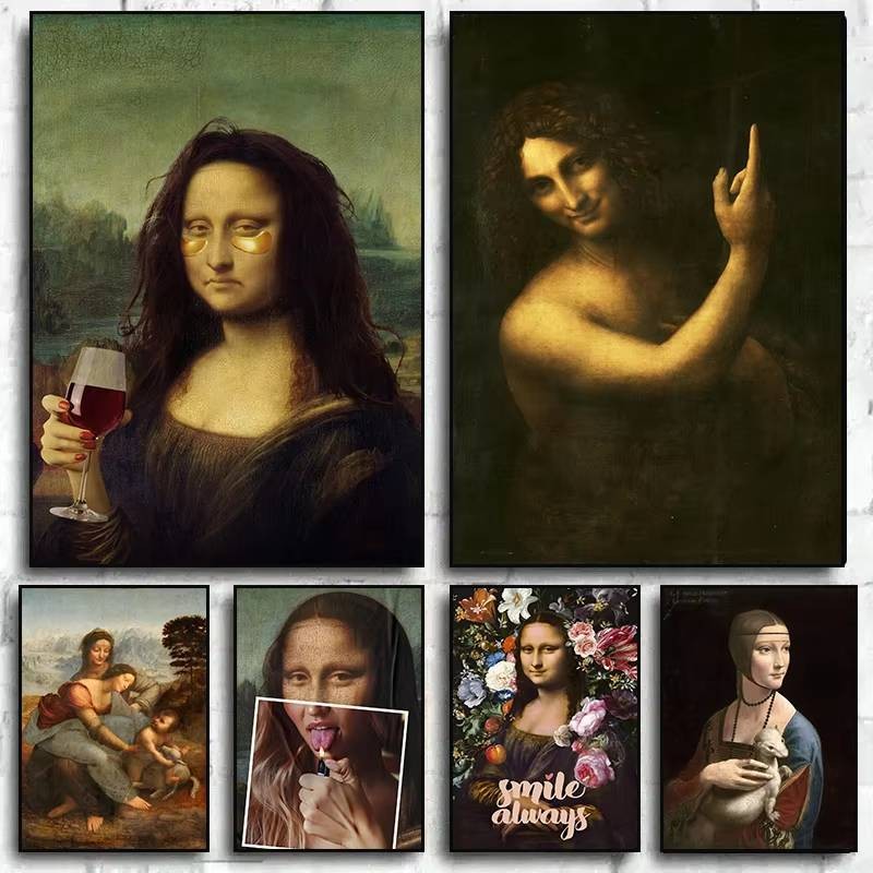 Leonardo da Vinci Famous Paintings Mona Lisa, St. John the Baptist ...