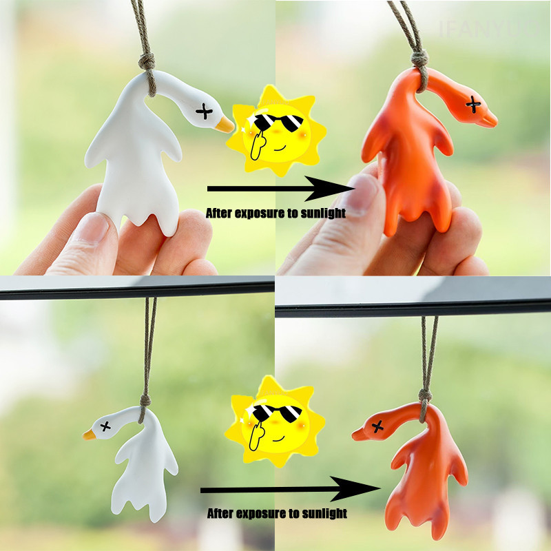 Roast Duck Pendant Color Change Roast Duck Luminous Hanging Keychain ...
