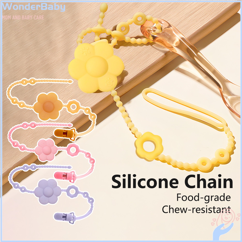 Wonderbaby Toddler Silicone Chain Baby Pacifier Clip Holder Nipple Clip ...