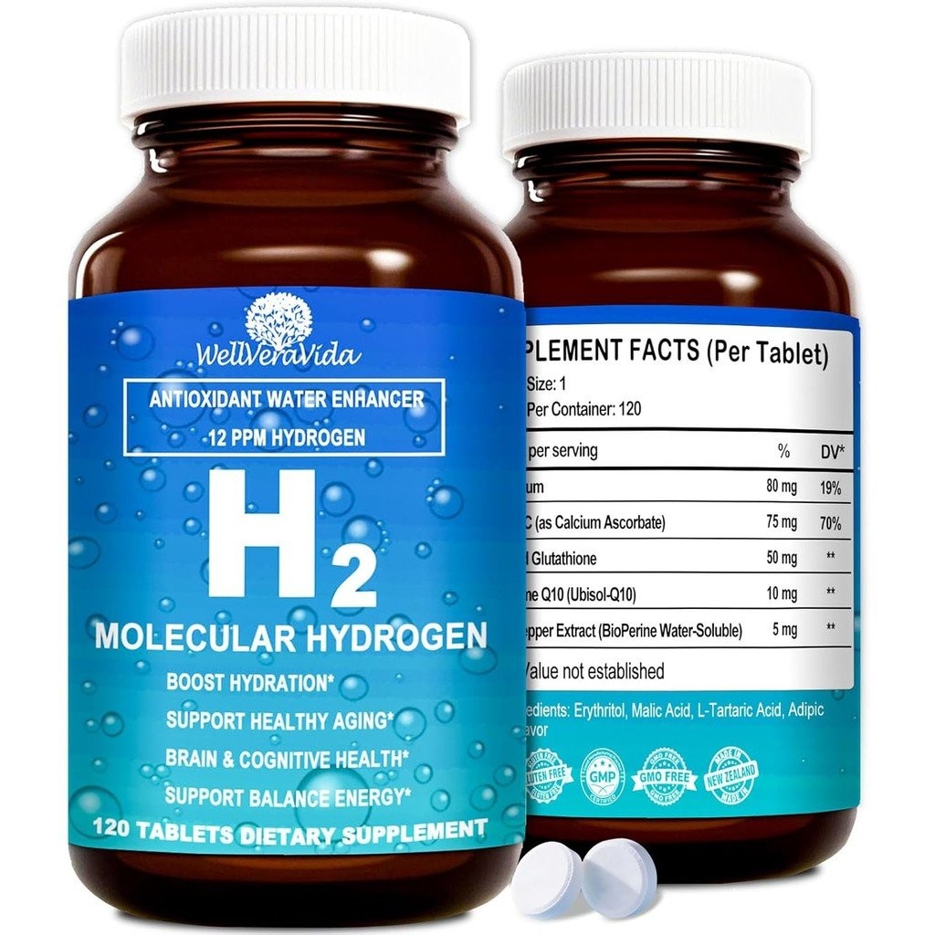 Hydrogen Water Tablets, 12PPM H2 Molecular Tablets for Drinking Water w ...