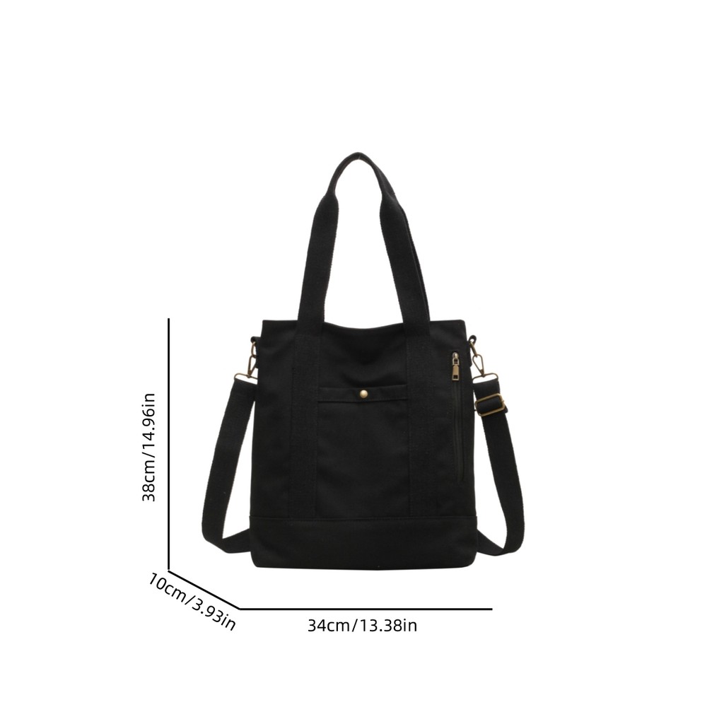 New isn Original Design Multi-Pocket Commuter Thickened Canvas Bag Student Casual Tote Bag ...