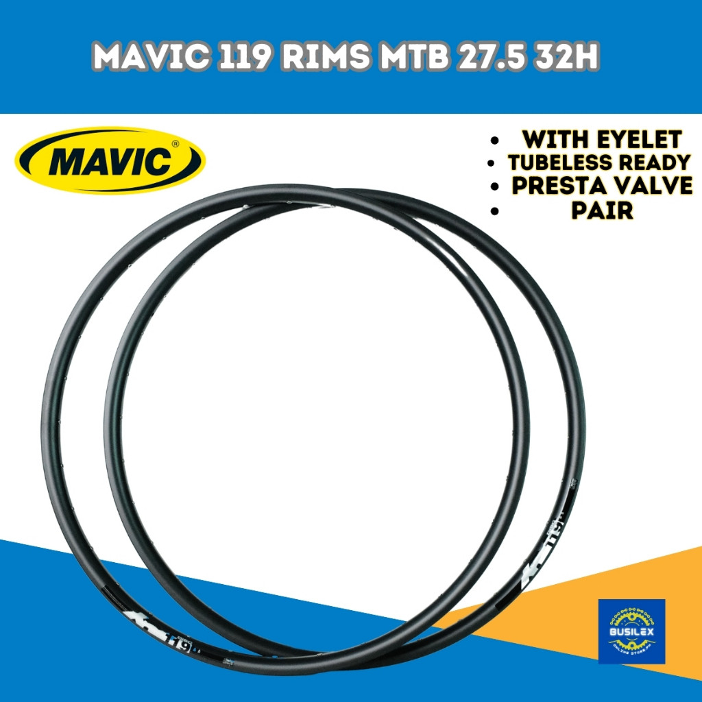 MAVIC 223 / 119 Rims MTB 32/36h with eyelet ( pair )C | Shopee Philippines