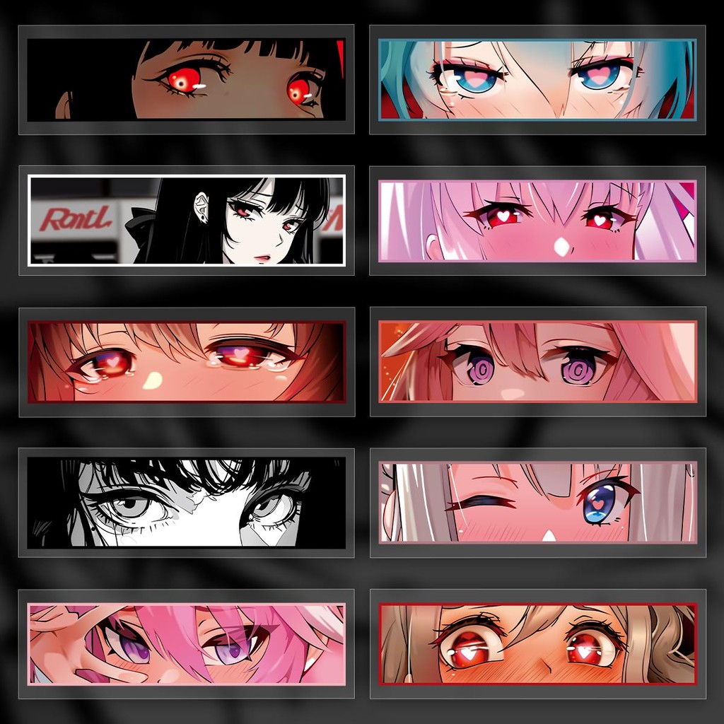 JDM Anime Girl Eyes Sticker Reflective Motorcycle Body Fuel Tank ...