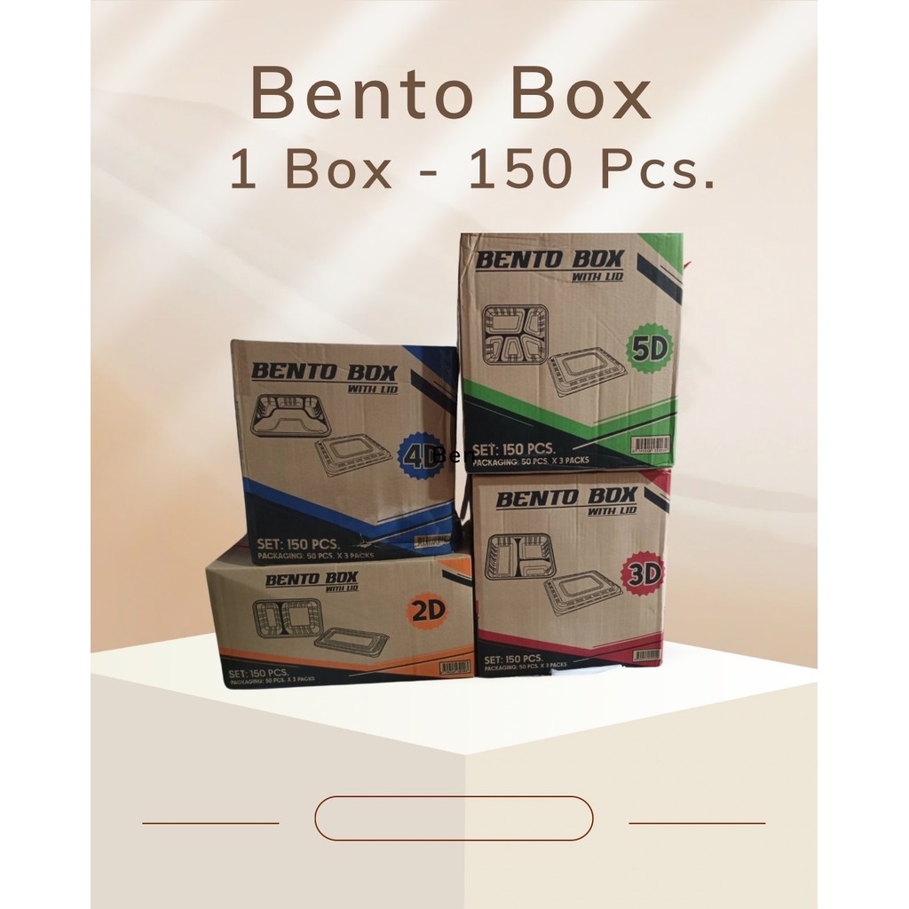 1Box/150pcs Red/Clear Design 2D,3D,4D & 5D Bento Box Microwavable ...