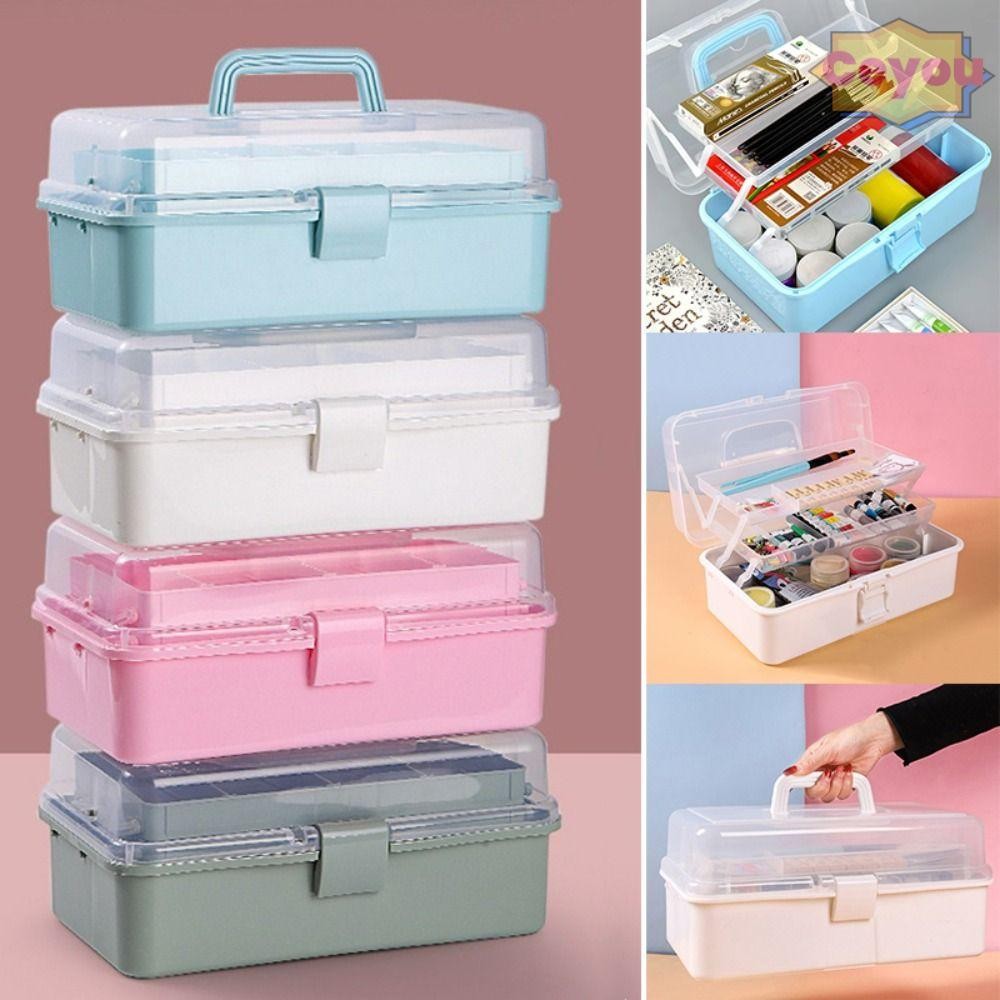 CEYOU Craft Storage Box, Plastic Transparent Sewing Storage Box, Large ...