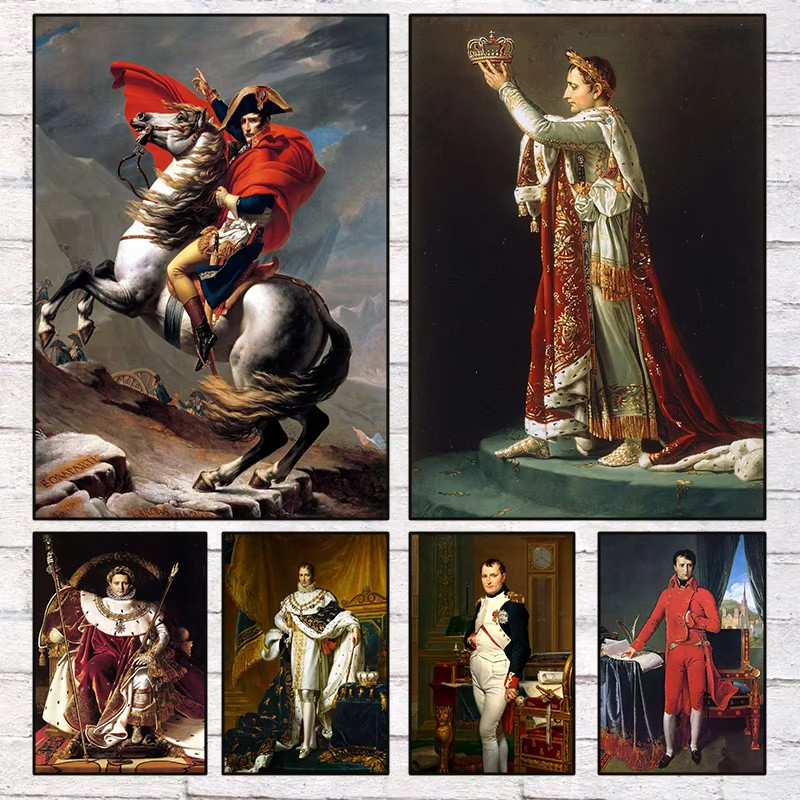 Napoleon Bonaparte Portrait Poster Prints Crossing The Alps Coronation ...