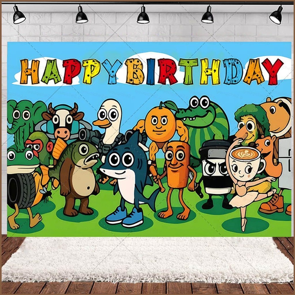 SY2 Italian Brainrot Theme decoration Party Photo Photography Backdrop ...