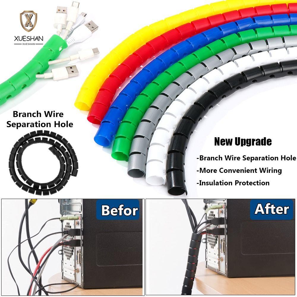 XUESHAN Spiral Wire Organizer Winding Pipe Wrap Tube Flame Retardant ...