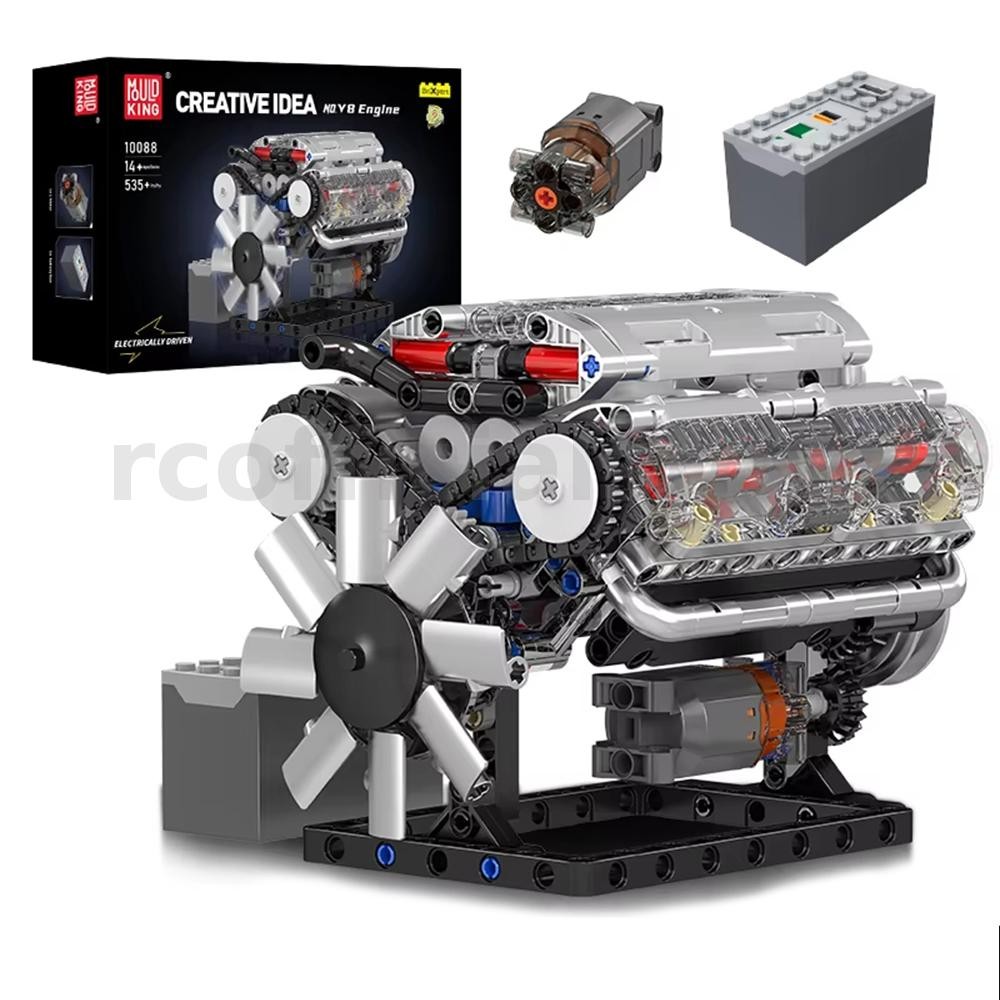 Mould King 10088 Technical Car Building Block V-type 8 Cylinder V8 ...